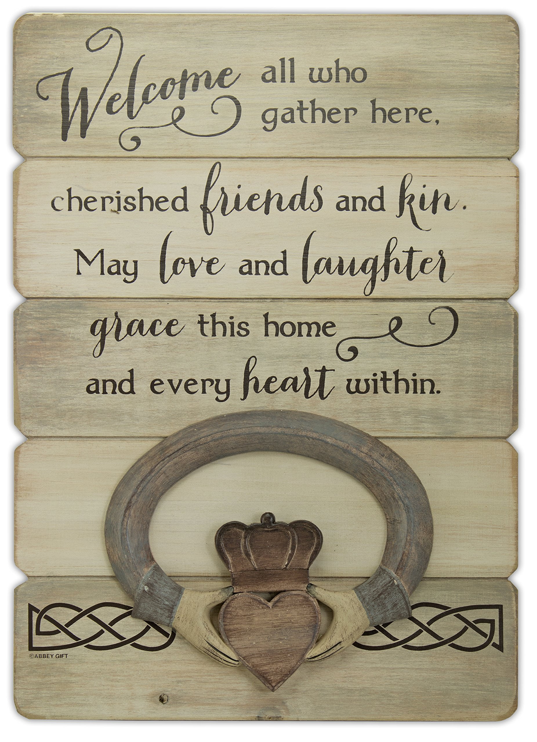 Abbey Gift Irish Welcome Claddagh Wall Plaque - Walmart.com
