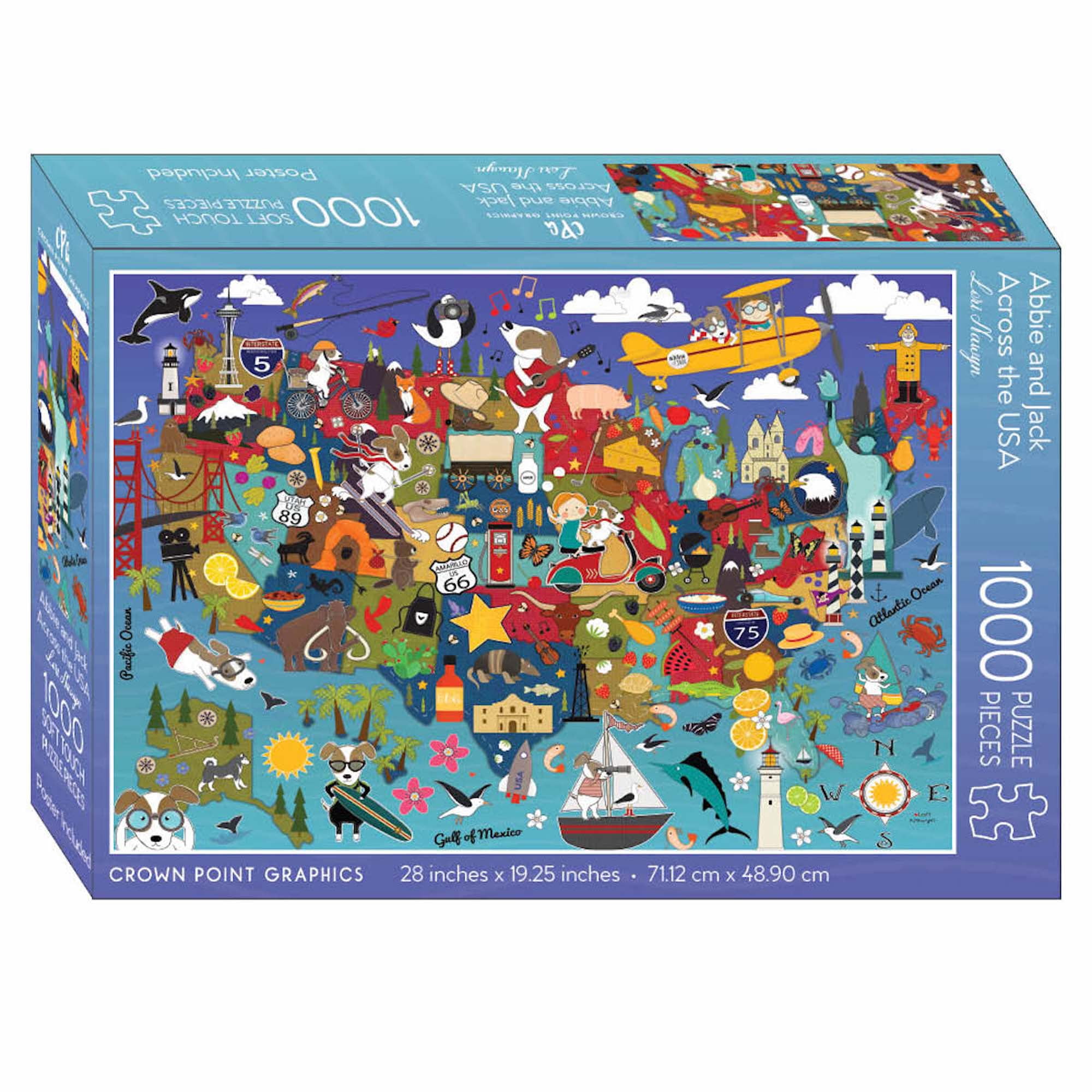 Abbie and Jack Across the USA - 1000 Piece Jigsaw Puzzle - Walmart.com