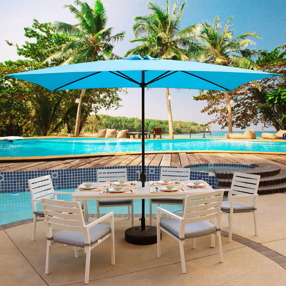 Abble 10 X 6.5 Feet Rectangular Market Umbrella - Aqua - Walmart.com