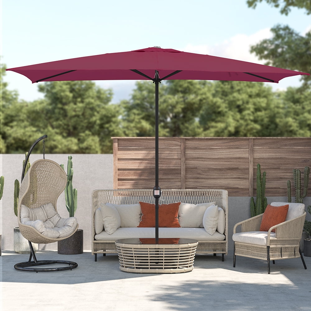 Abble 10x6.5ft Rectangular Patio Umbrella with Crank Handle, Outdoor ...