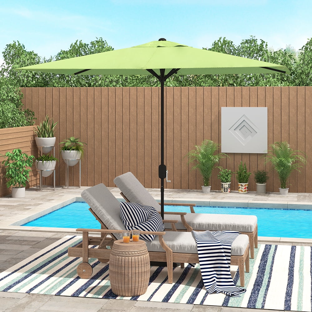 Abble 10x6.5ft Rectangular Patio Umbrella with Crank Handle, Outdoor ...