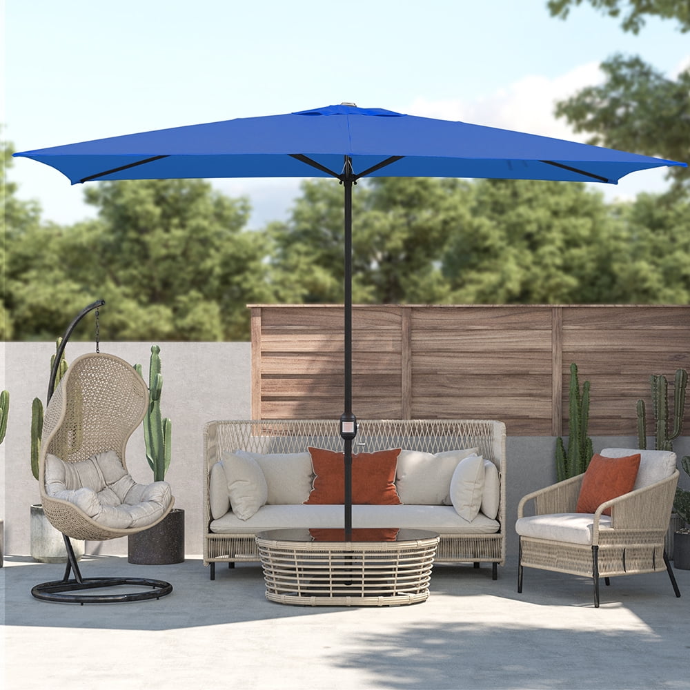 Abble 10x6.5ft Rectangular Patio Umbrella with Crank Handle, Outdoor ...