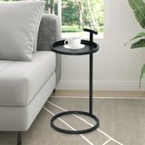 Abble 12" Matte Black Round Metal C Table - Walmart.com