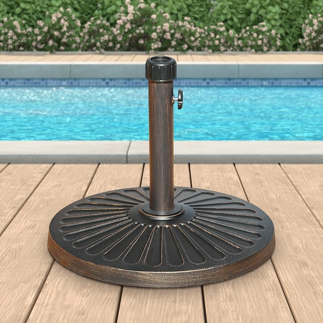 Free Shipping! Abble 27 LBS Heavy Duty Cast Stone Umbrella Base Bronze ...