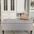 Abble 38 Upholstered Storage Bench - Linen Fabric - Ample Storage Space ...