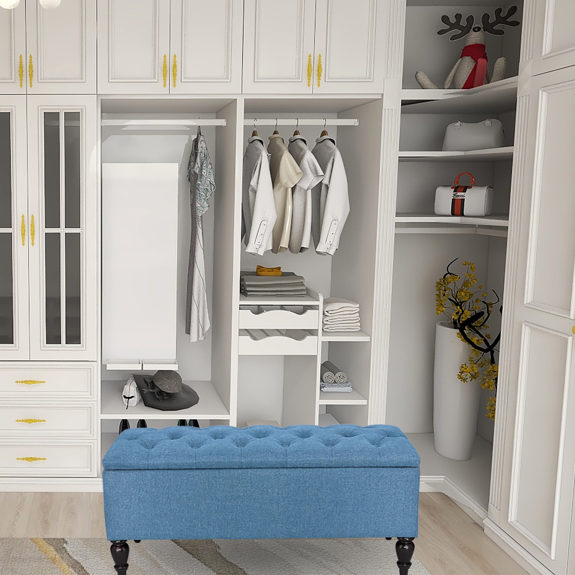 Abble 38" Upholstered Storage Bench - Walmart.com