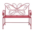 Abble 42" Outdoor Bench Metal Butterfly Design Patio Garden Bench for ...