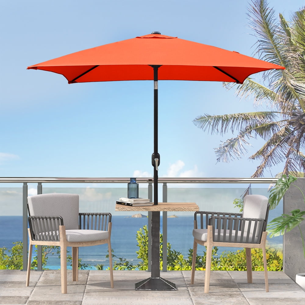 Abble 6.5 Ft Square Outdoor Patio Market Umbrella with Push Button Tilt ...
