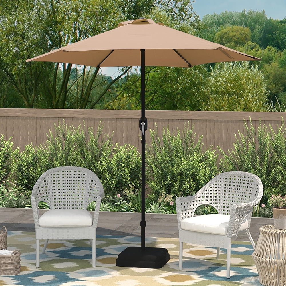 Abble 86" Tan Solid Print Hexagon Market Patio Umbrella - Walmart.com