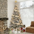 Abble Clear Prelit Incandescent Gold Flocked Spruce Artificial ...