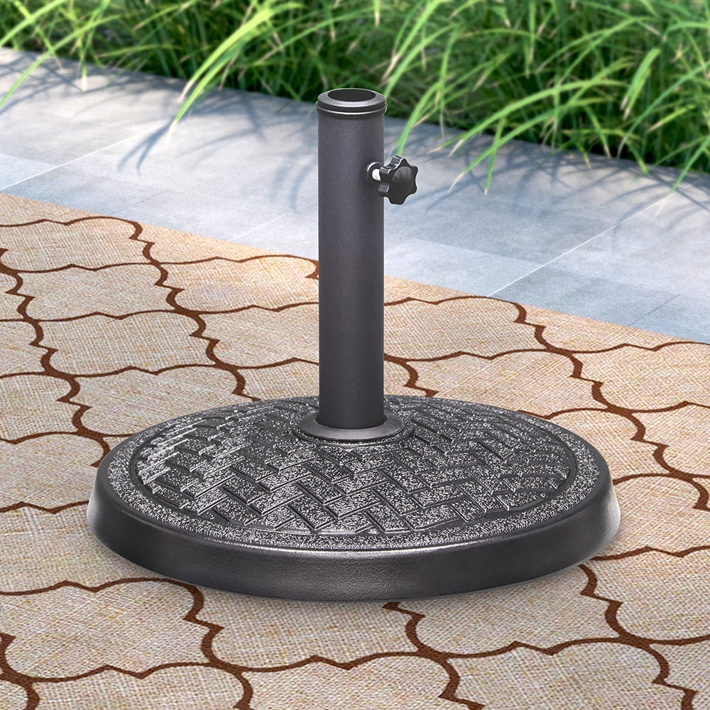 Abble Half Round Resin Outdoor Patio Umbrella Base Stand 20 Lbs ...