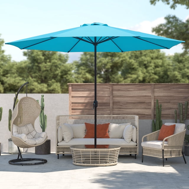 Abble Outdoor 11ft Patio Umbrella with Crank - Aqua - Walmart.com