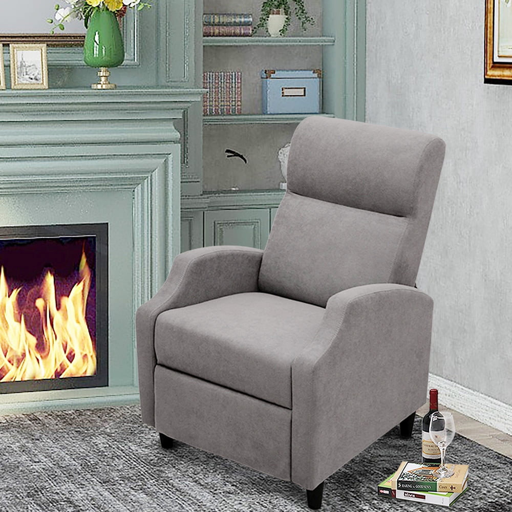 Abble Push Back Fabric Manual Recliner Chair Single Rclining Sofa for ...