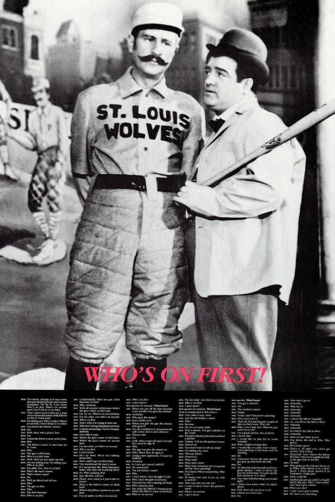 Abbot Costello Whos On First Poster 16x24 16inx24in Multi Color ...