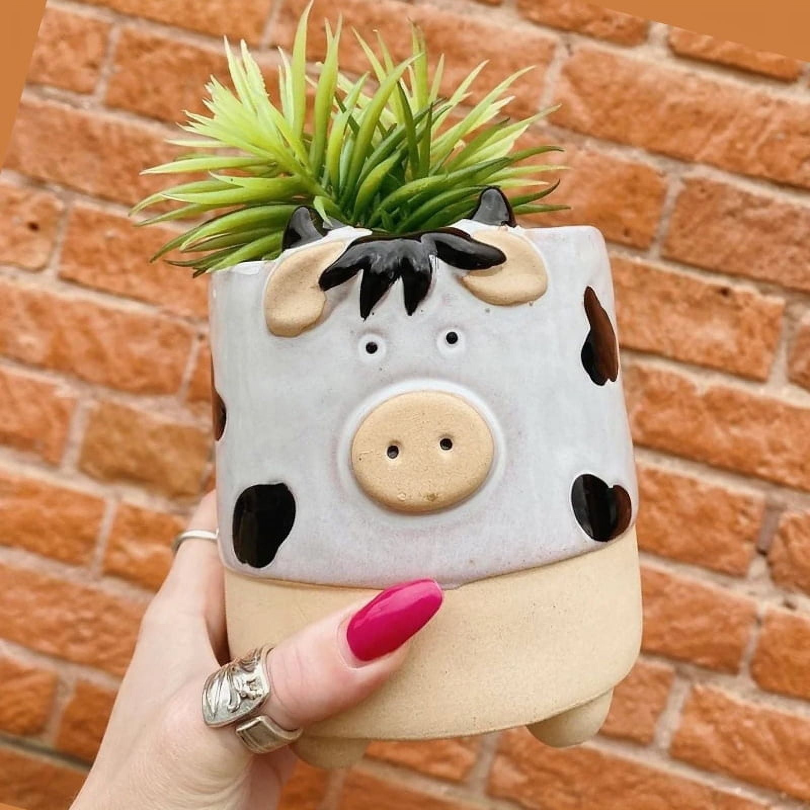 Abbot Cow · Cow Planter | Farm Animal Planter Pot for Plants and ...
