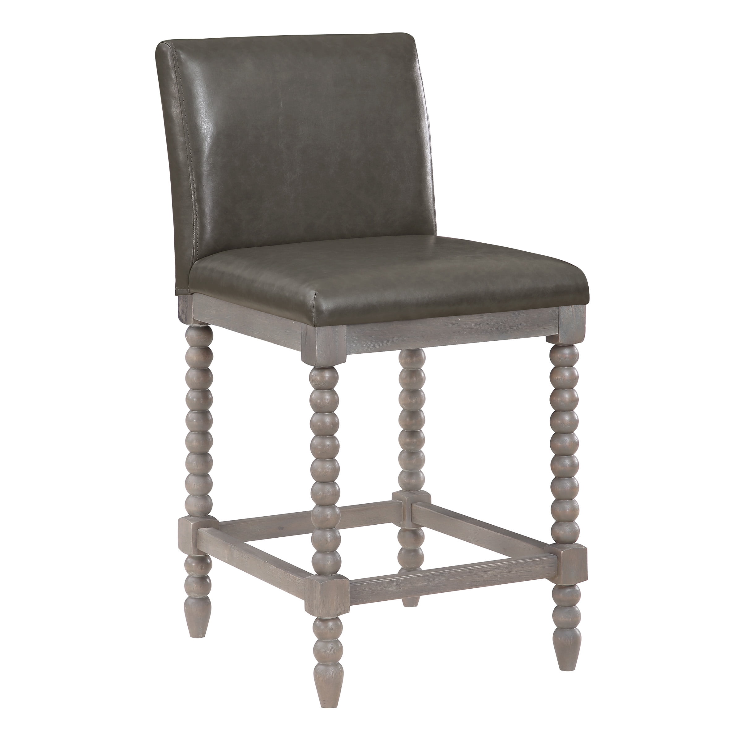 Abbott 26" Spindle Counter Stool with Brushed Gray Frame and Pewter ...