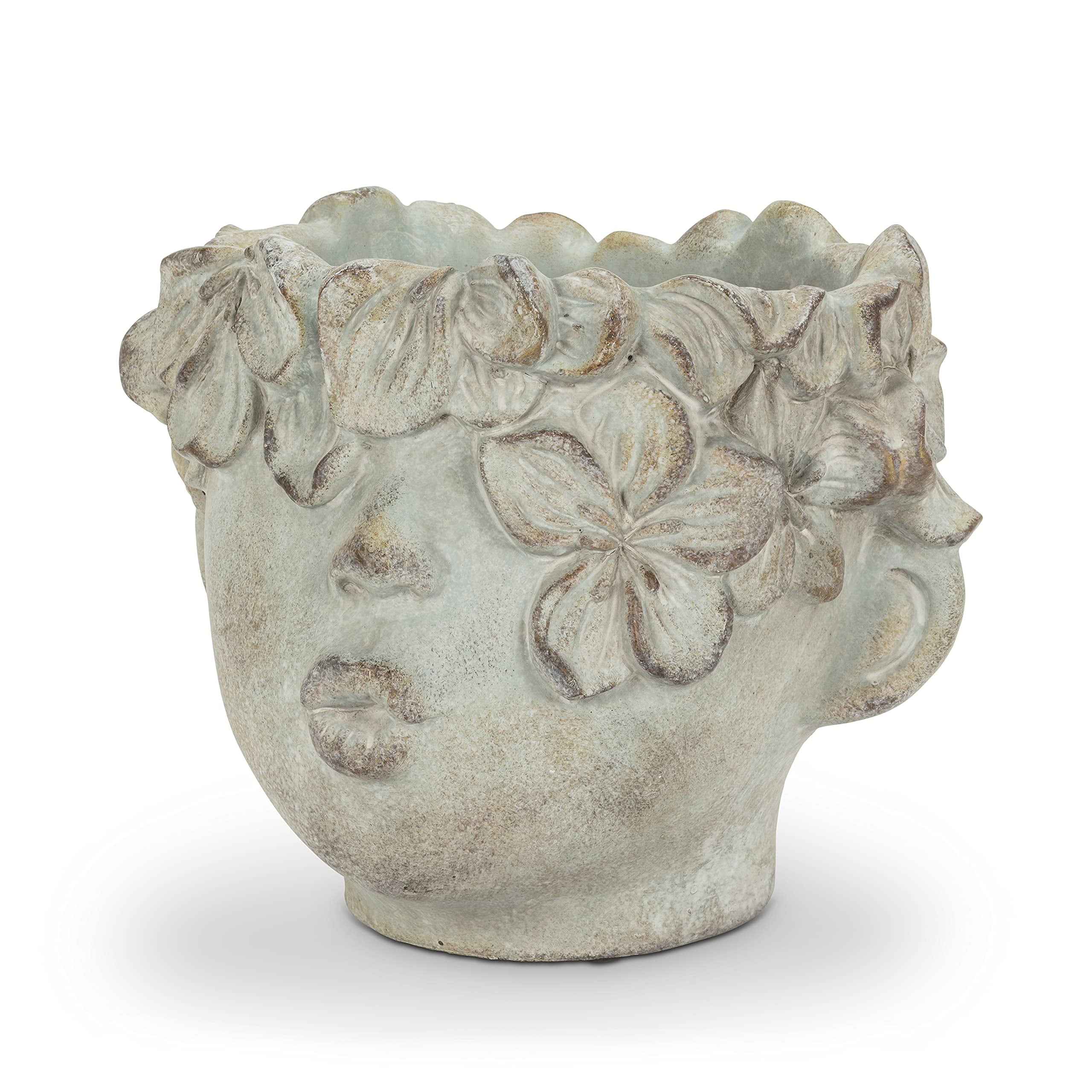 Abbott Collection 27-BACI-041-MD Medium Kissing Face Planter, Grey - Walmart.com