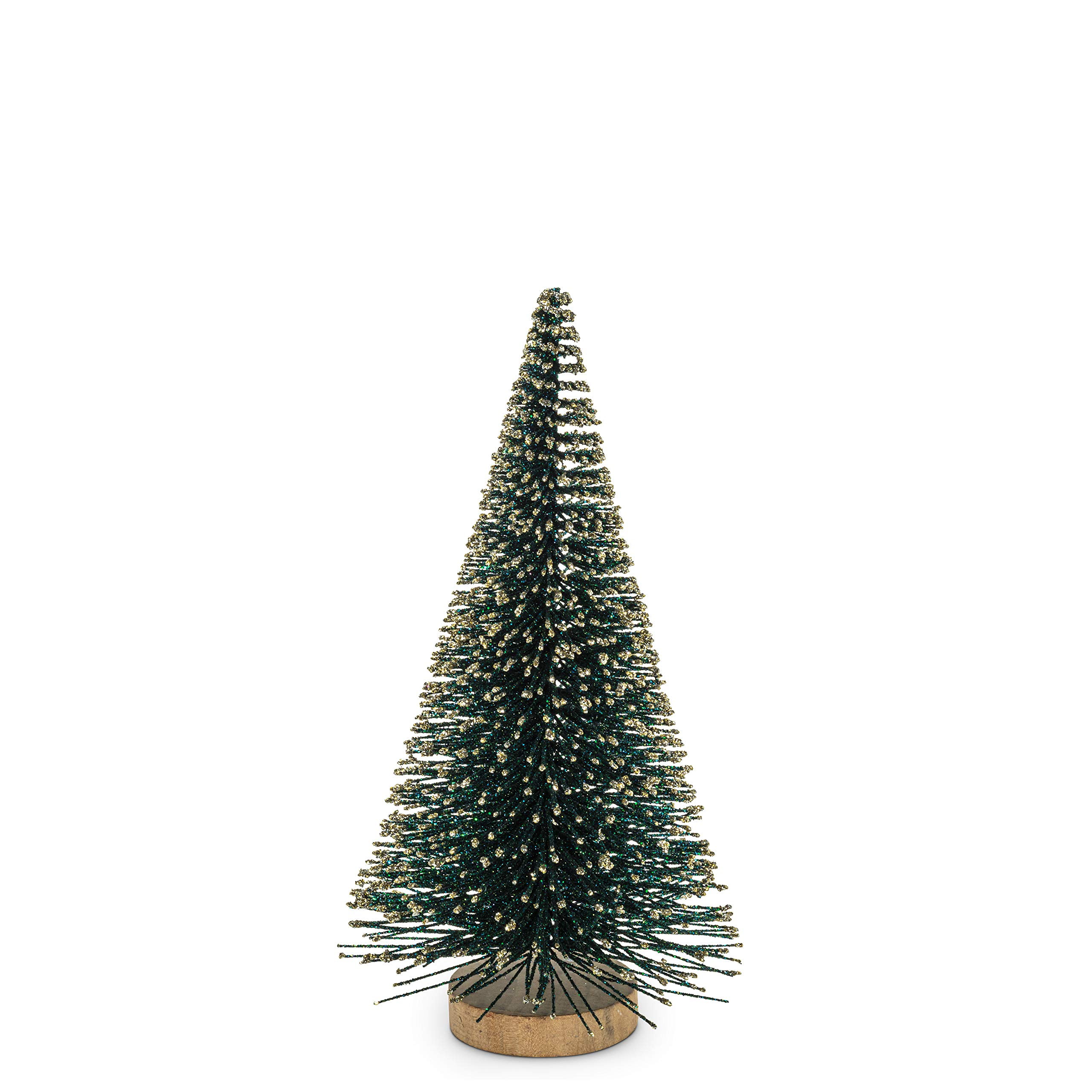 Abbott Collection 27-Emerald-SM Small Brush Tree with Glitter, 9 inches ...