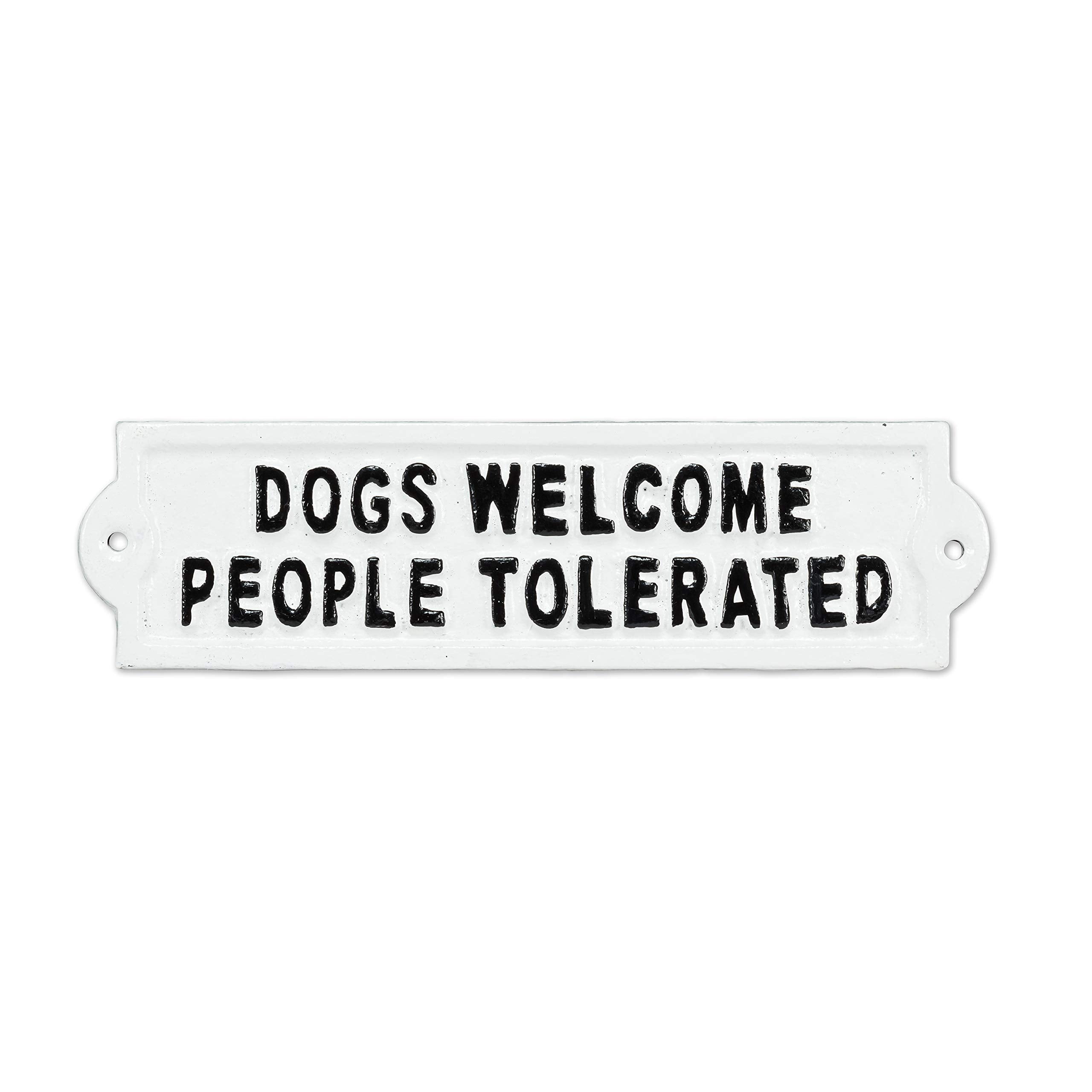 Abbott Collection 27-FORGE-10 Dogs Welcome Sign-Wht-9" L, 9 inches L ...