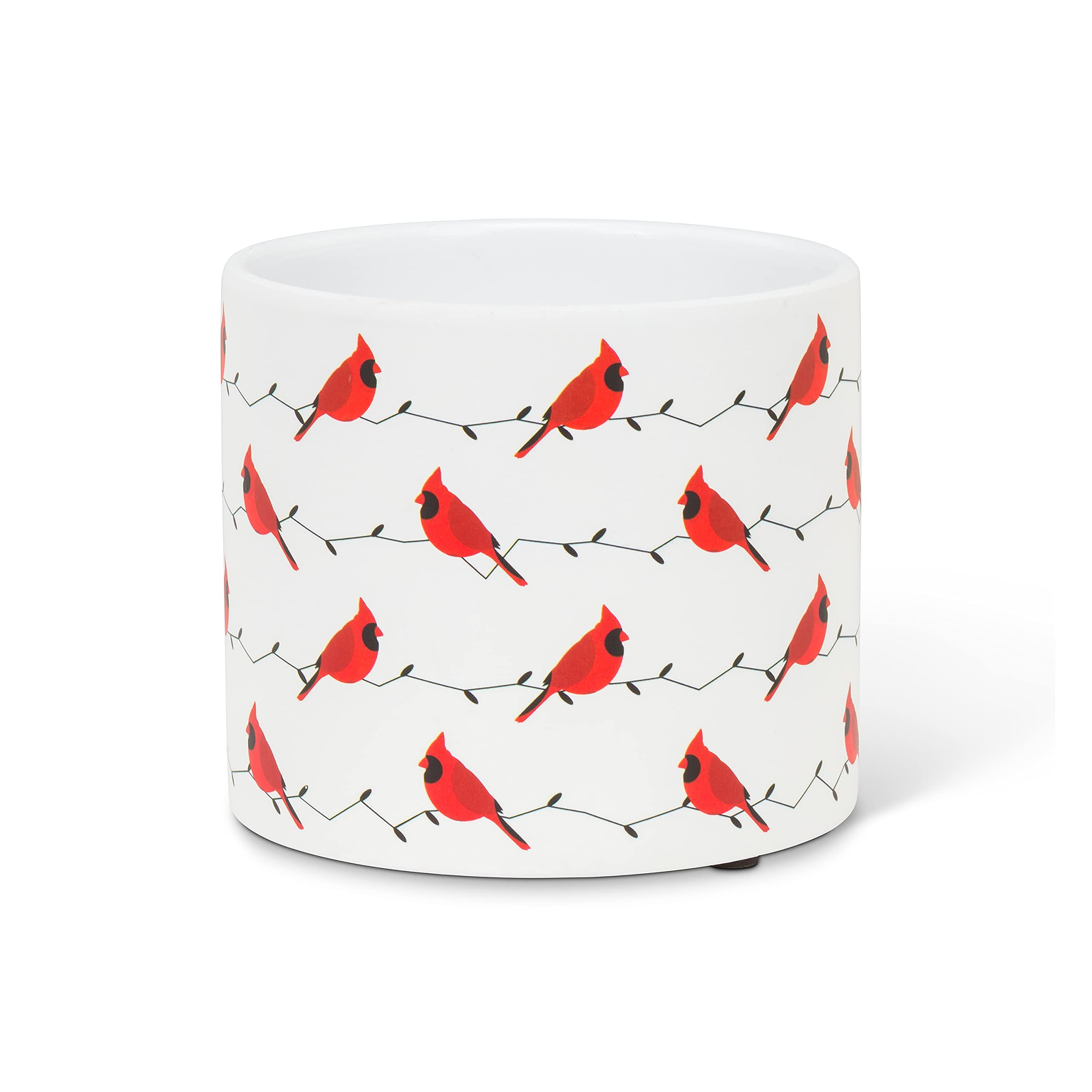 Abbott Collection 27-PL-ABX-20-SM Small Allover Cardinal Planter, White ...