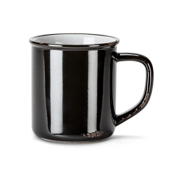 Abbott Collection 4 in. Enamel Look Mug, Black - Walmart.com