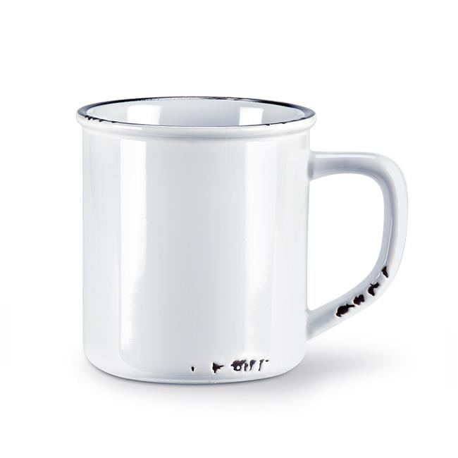 Abbott Collection 4 in. Enamel Look Mug, White - Walmart.com