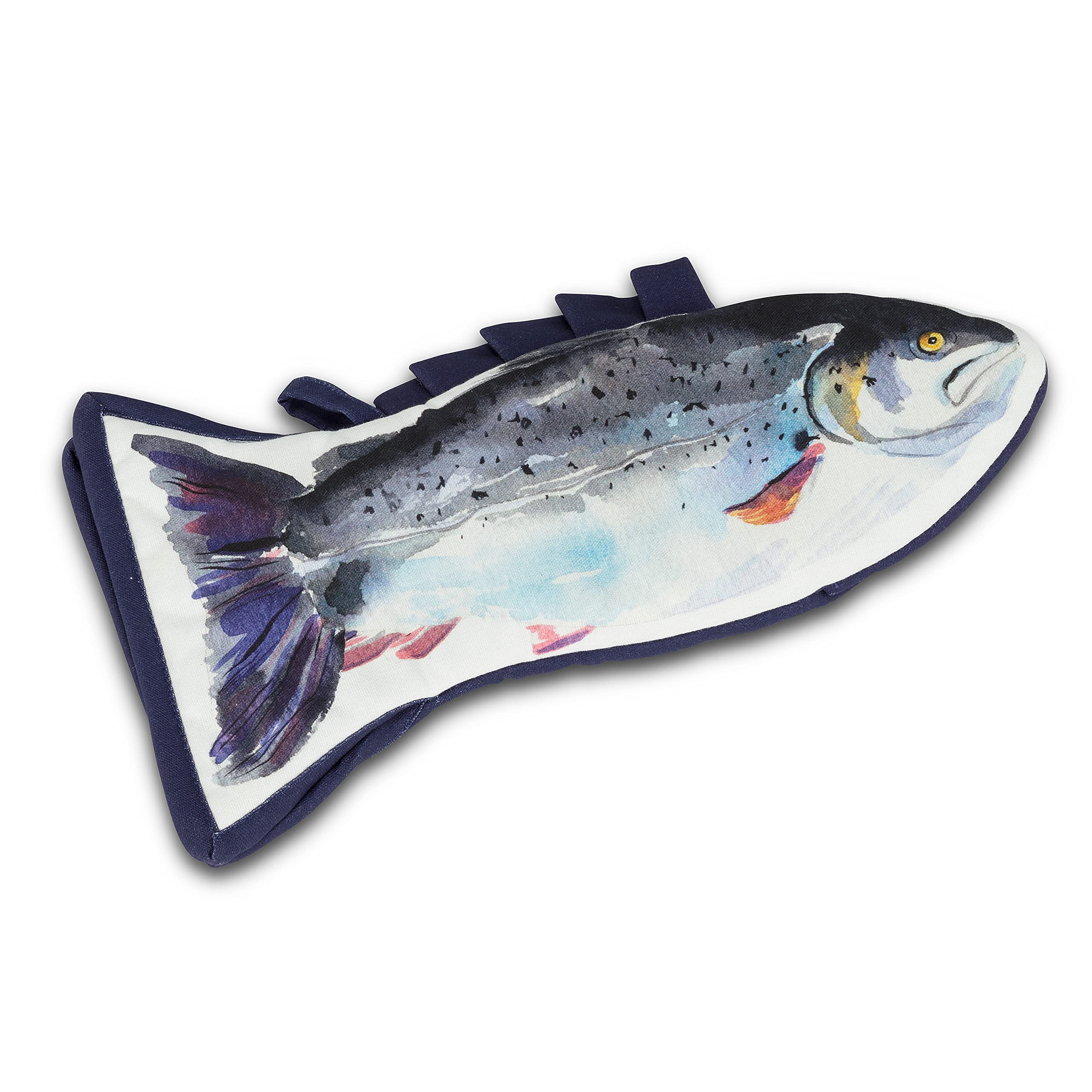 Abbott Collection 56-SM Fish Shaped Oven Mitt, White/Navy - Walmart.com