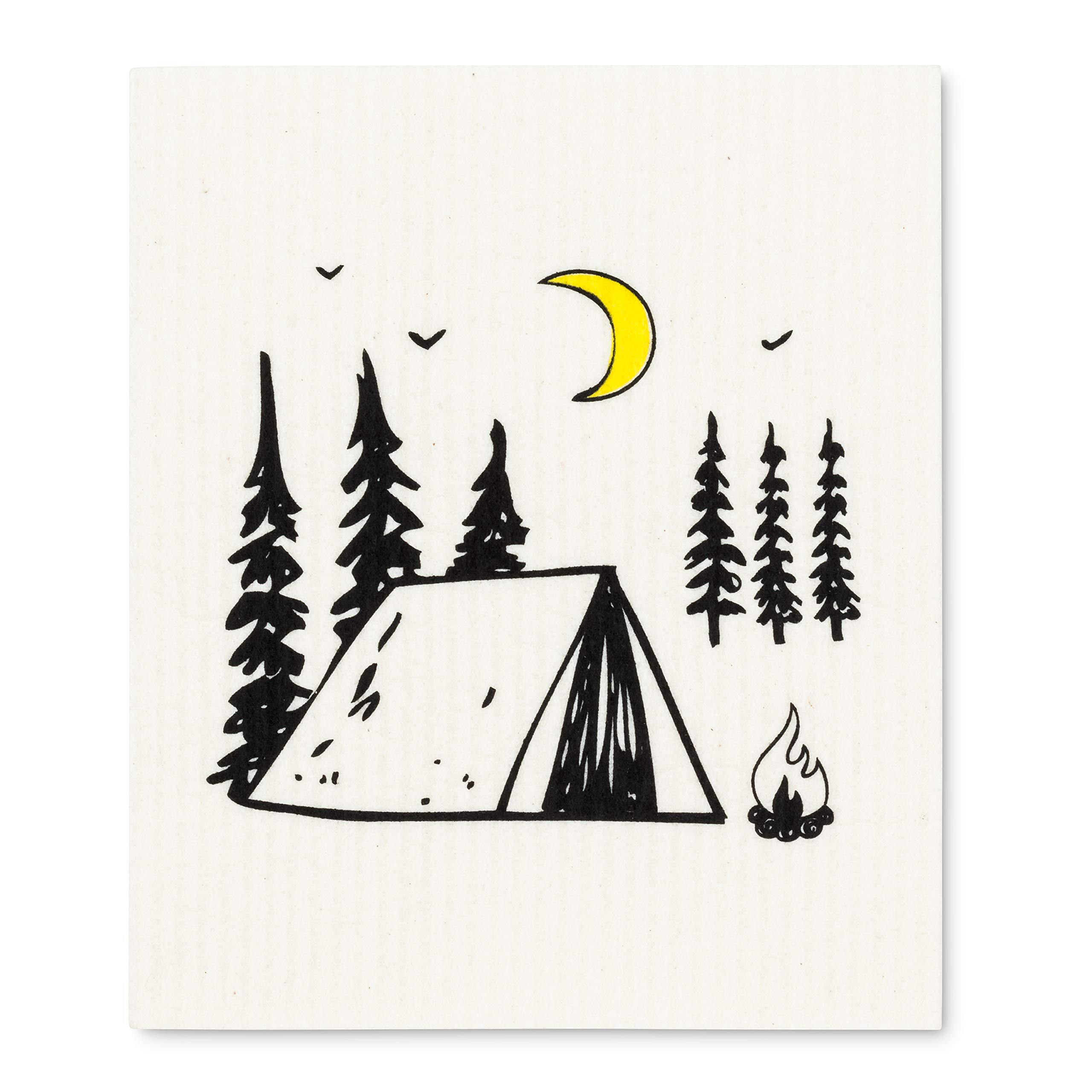 Abbott Collection 84-ASD-AB-16 S/2 Camping Motif Dish Cloth-6.5x8 l ...