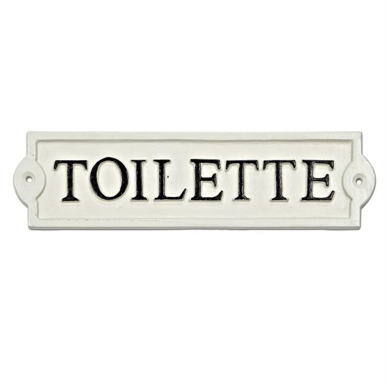 Abbott Collection 9 in. Cast Iron Toilette Sign, Antique White ...