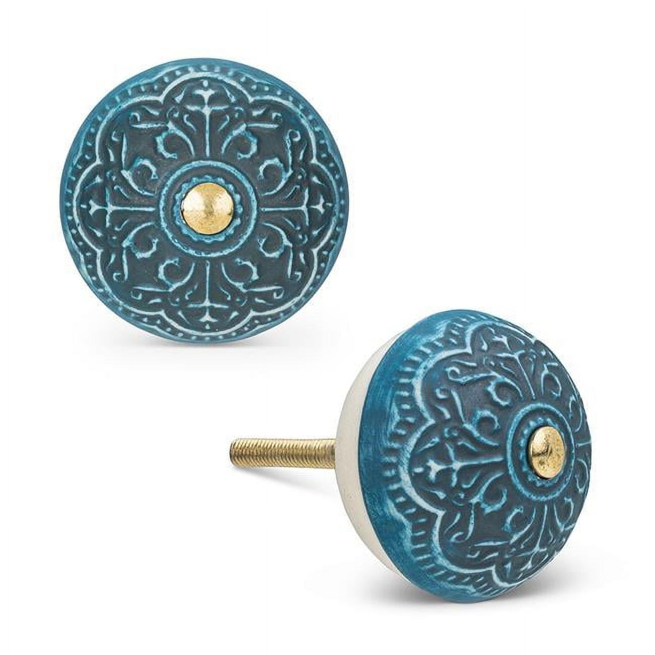 Abbott Collection AB-27-HOME-47 1.5 in. Scroll Texture Knob, Blue ...