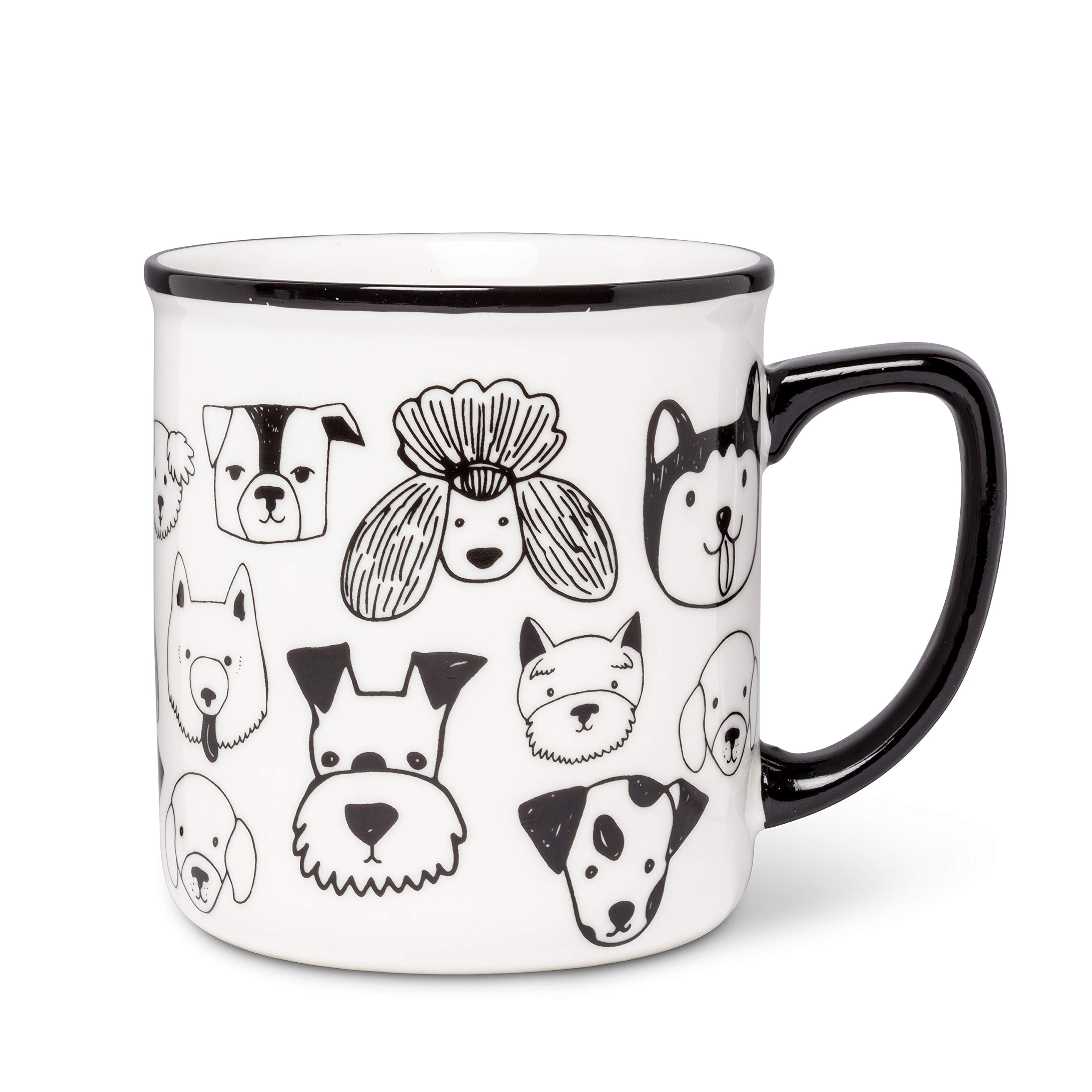 Abbott Collection AB-27-MUG-AB-59 4 in. Simple Dog Faces Mug, White ...