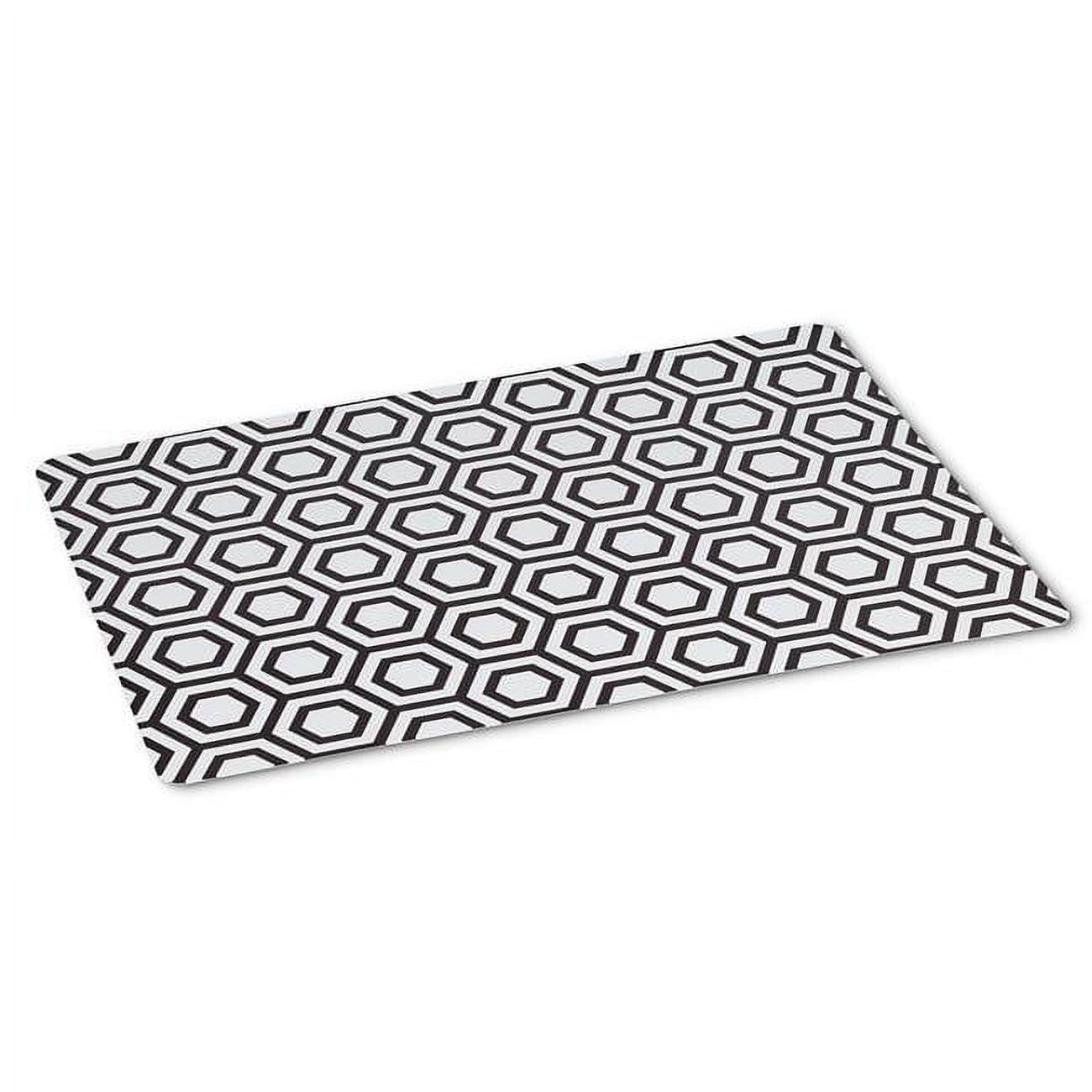 Abbott Collections 13 x 18 in. Hexagon Tile Placemats, White & Black ...