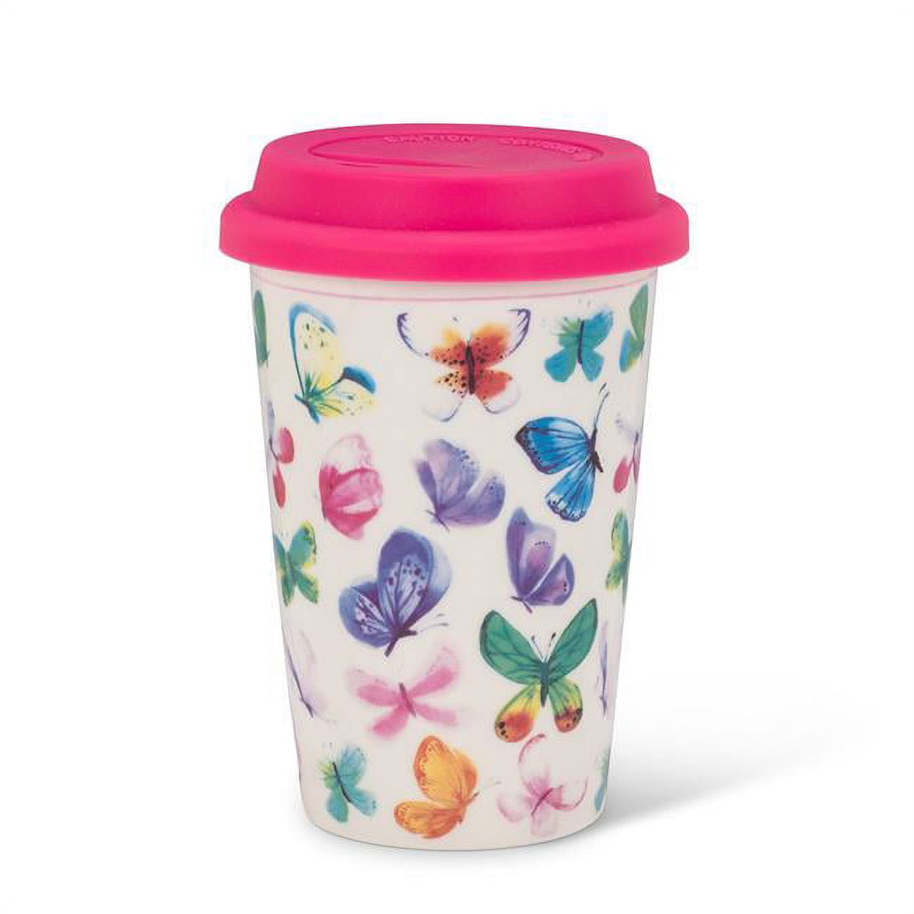 Abbott Collections 5.5 in. Bone China Butterflies Print with Pink ...