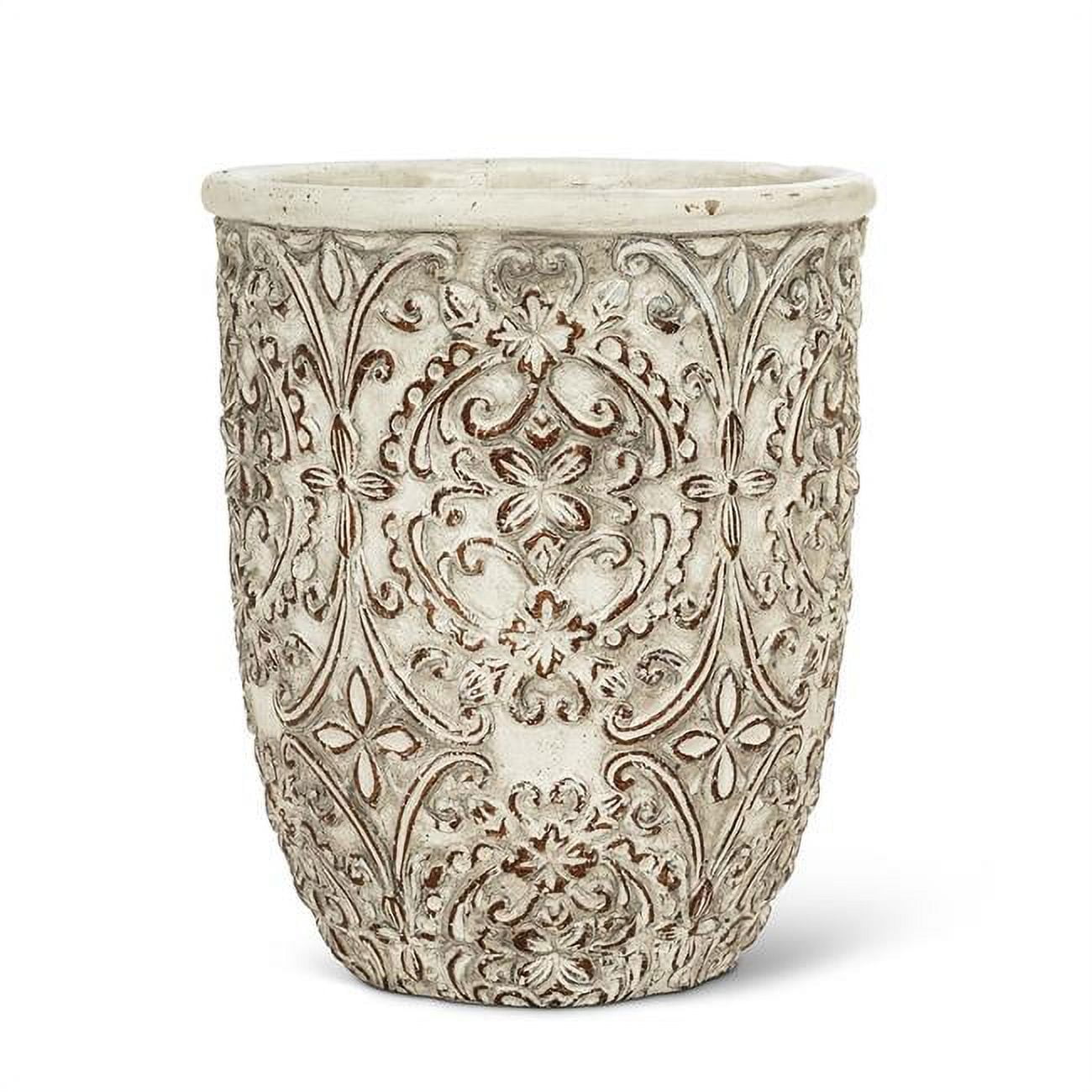 Abbott Collections AB-27-ABBEY-8014 8 in. Tall Embossed Vase & Planter ...