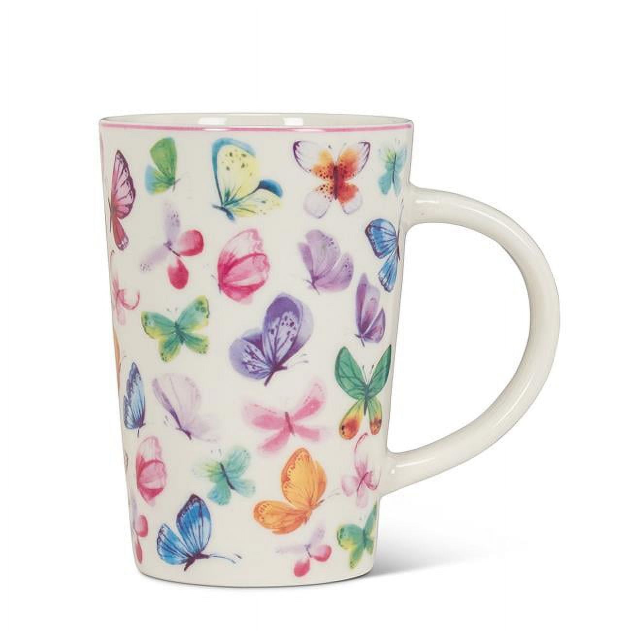 Abbott Collections AB-27-BUTTERFLY-MUG 5 in. Butterfly Print Mug, White ...