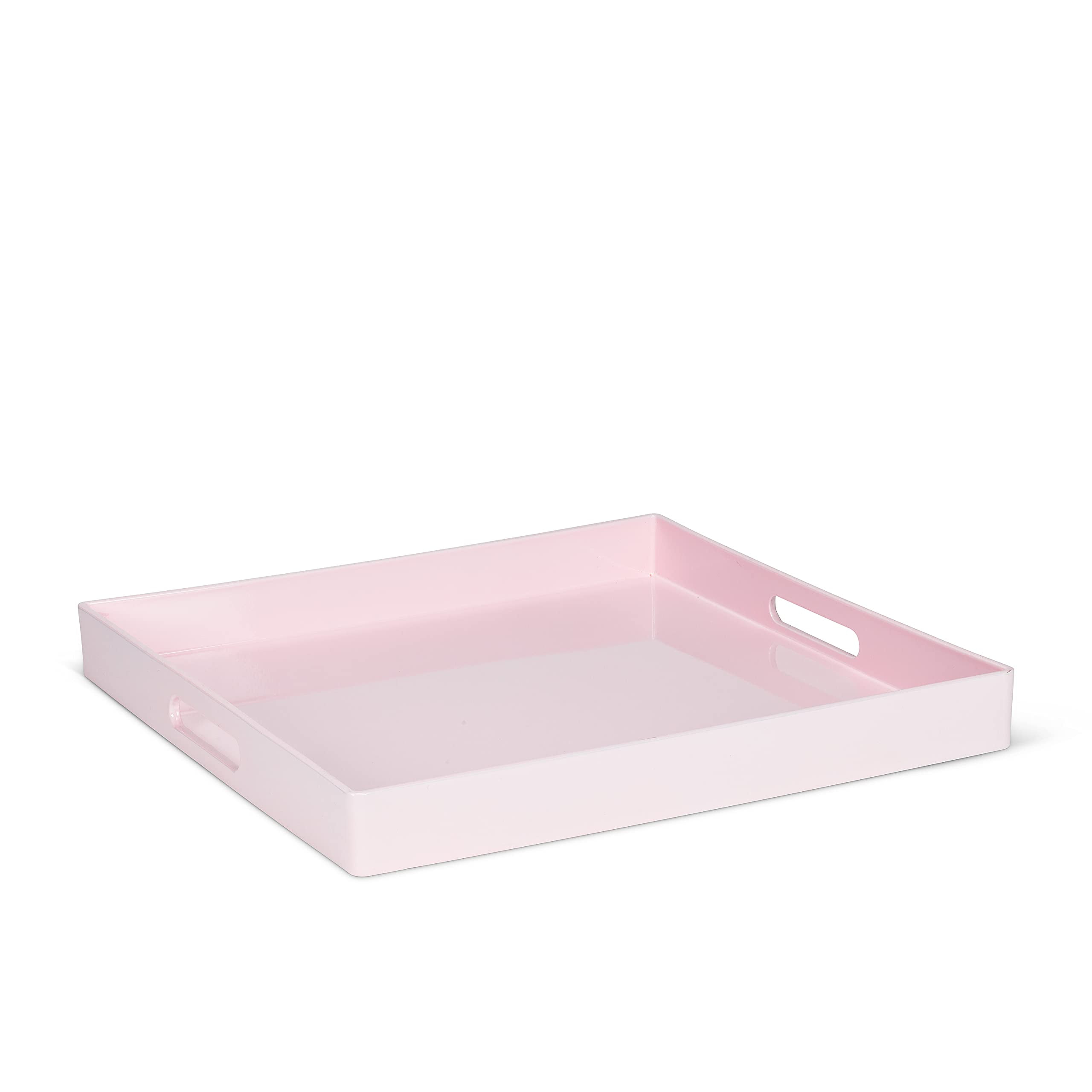 Abbott Collection 27-GLOSS-SQ-07 Glossy Square Tray, Light Pink ...
