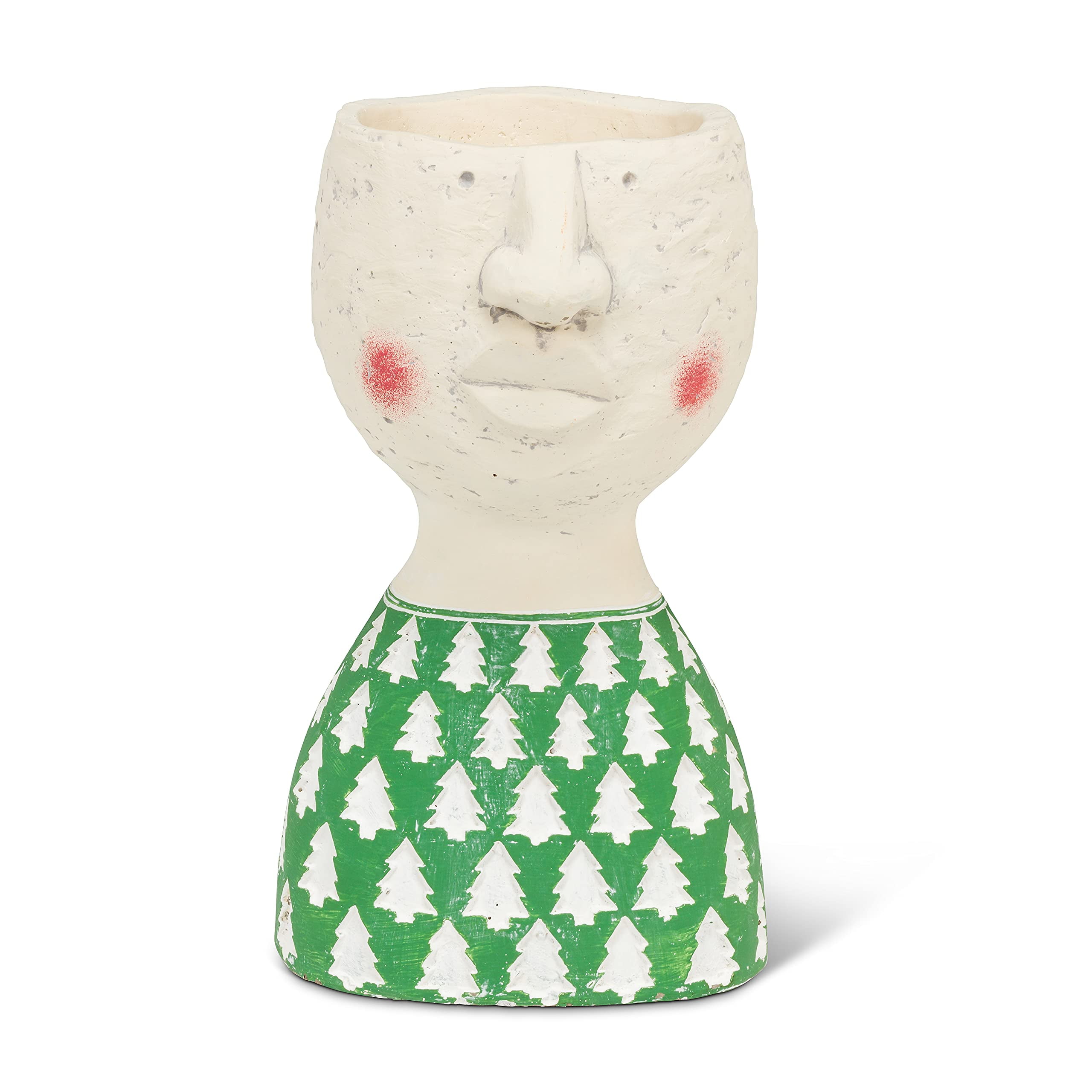 Abbott Collection 27-KINFOLK-278 Large Holiday Male Head Planter, Green ...
