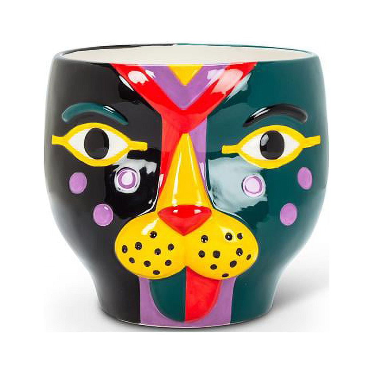 Abbott Collections AB-27-LEOPARD-254 5 in. Leopard Head Planter, Green ...