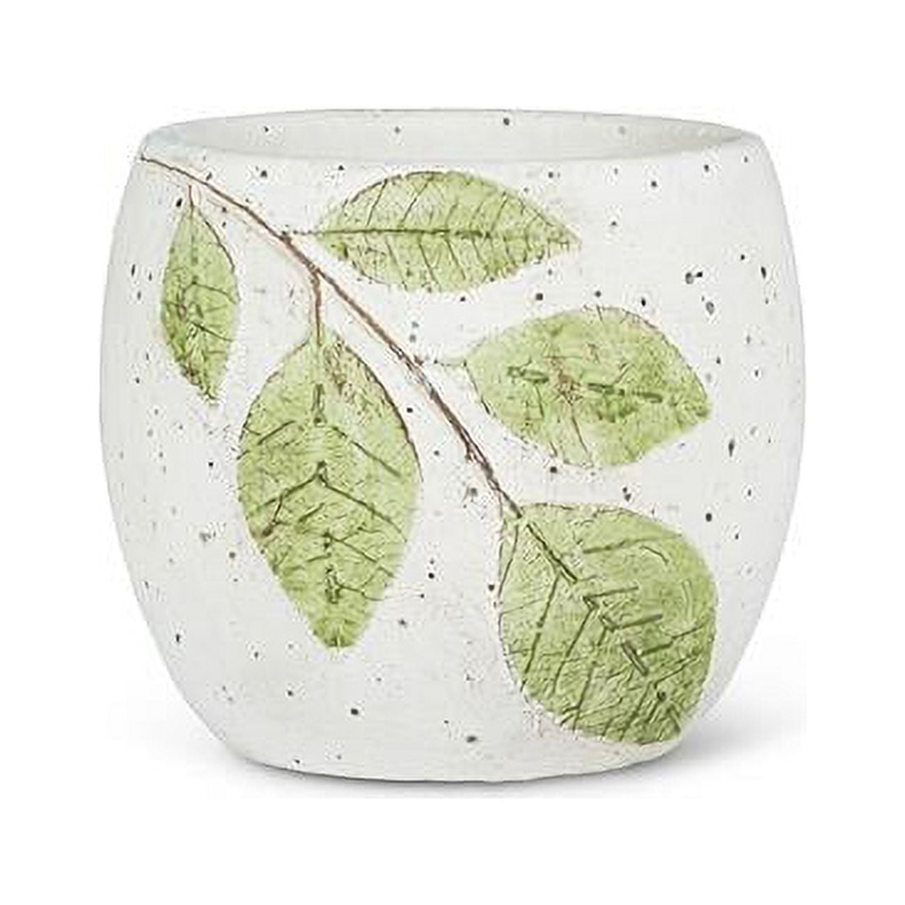 Abbott Collections AB-27-LINDEN-981-SM 4.5 in. Round Leaf Planter ...