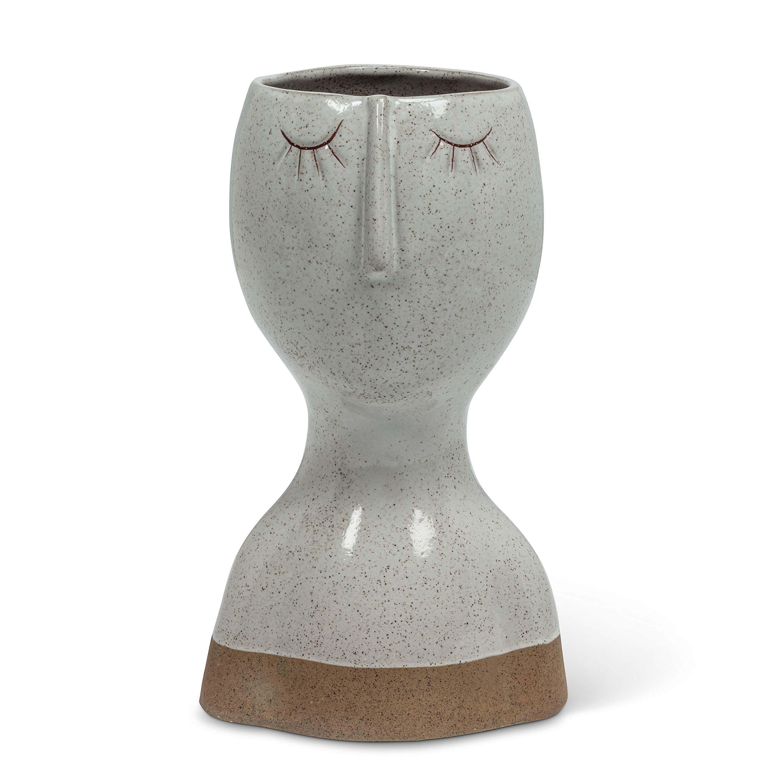 Abbott Collection 27-NATURA-062 Large Eyes Closed Face Vase, Whitewash ...