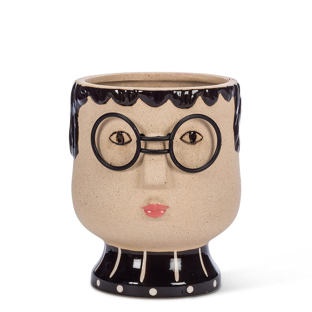 Abbott Collection Medium Face with Glasses Planter - Walmart.com