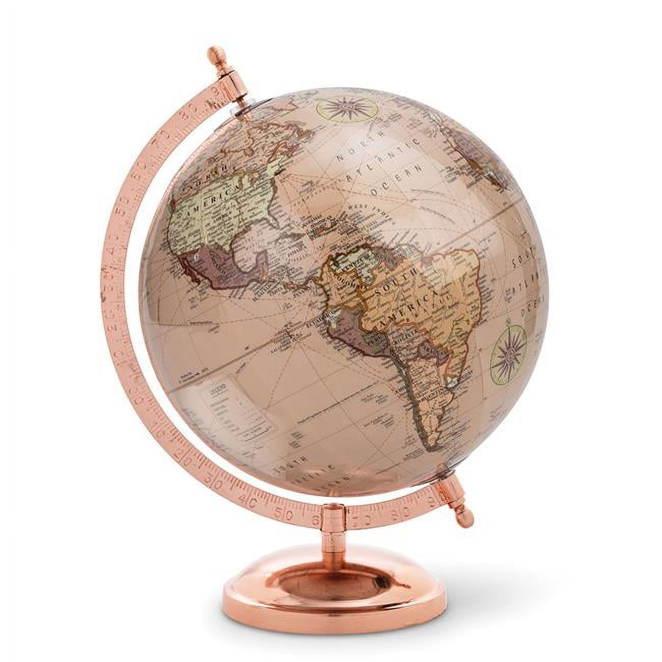 Abbott Collections AB-57-LATITUDE-04 8 in. Glossy Globe on Stand, Rose ...