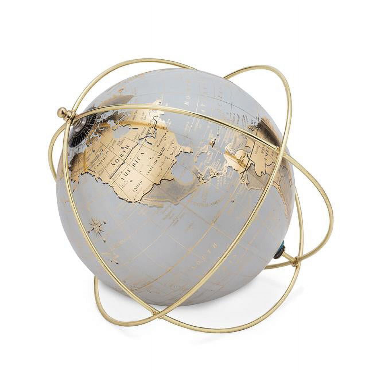 Abbott Collections AB-57-LONGITUDE-13 10 in. Globe in Wire Stand, White ...