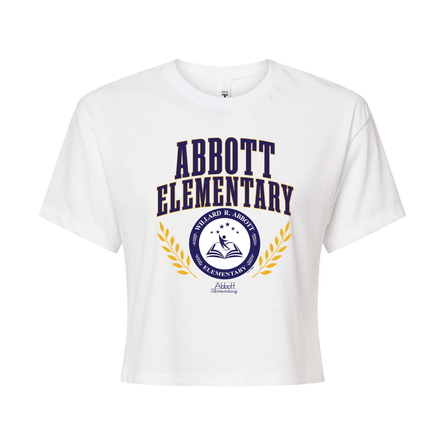 Abbott Elementary - Collegiate - Juniors Cropped Graphic T-Shirt ...