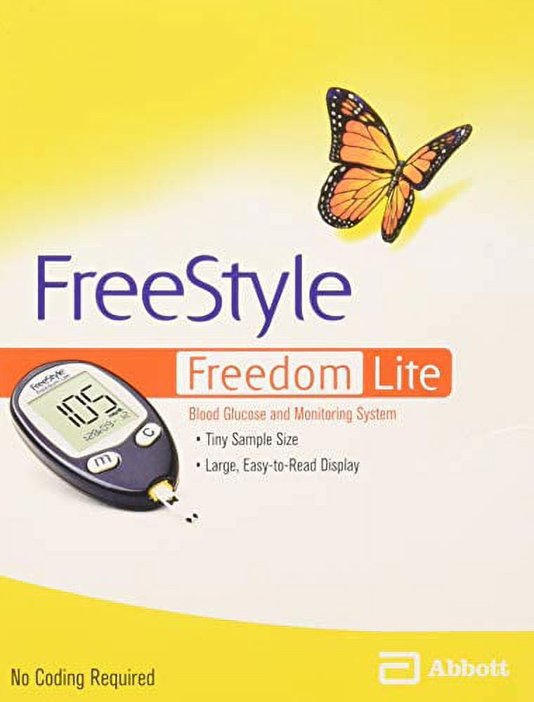 FreeStyle Freedom Lite Blood Glucose Monitoring System Kit, Glucometer ...