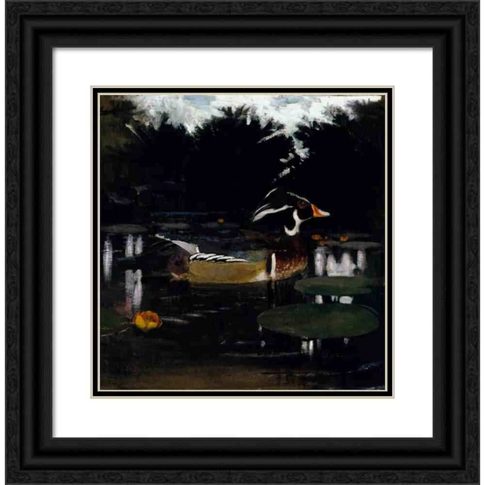 Abbott Handerson Thayer 12x12 Black Ornate Wood Framed Double Matted ...
