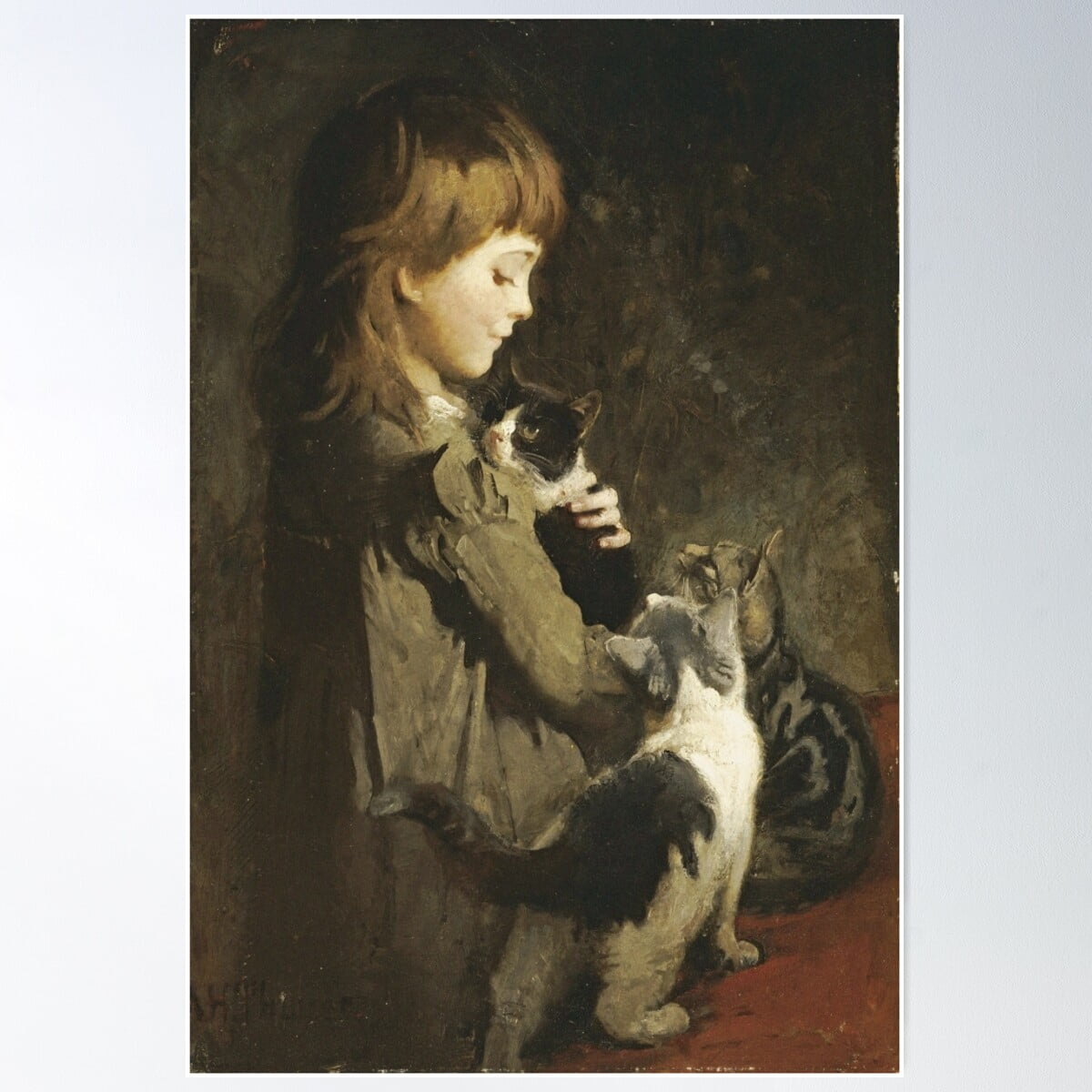 Abbott Handerson Thayer - The Favorite Kitten Poster Wall Art Modern ...