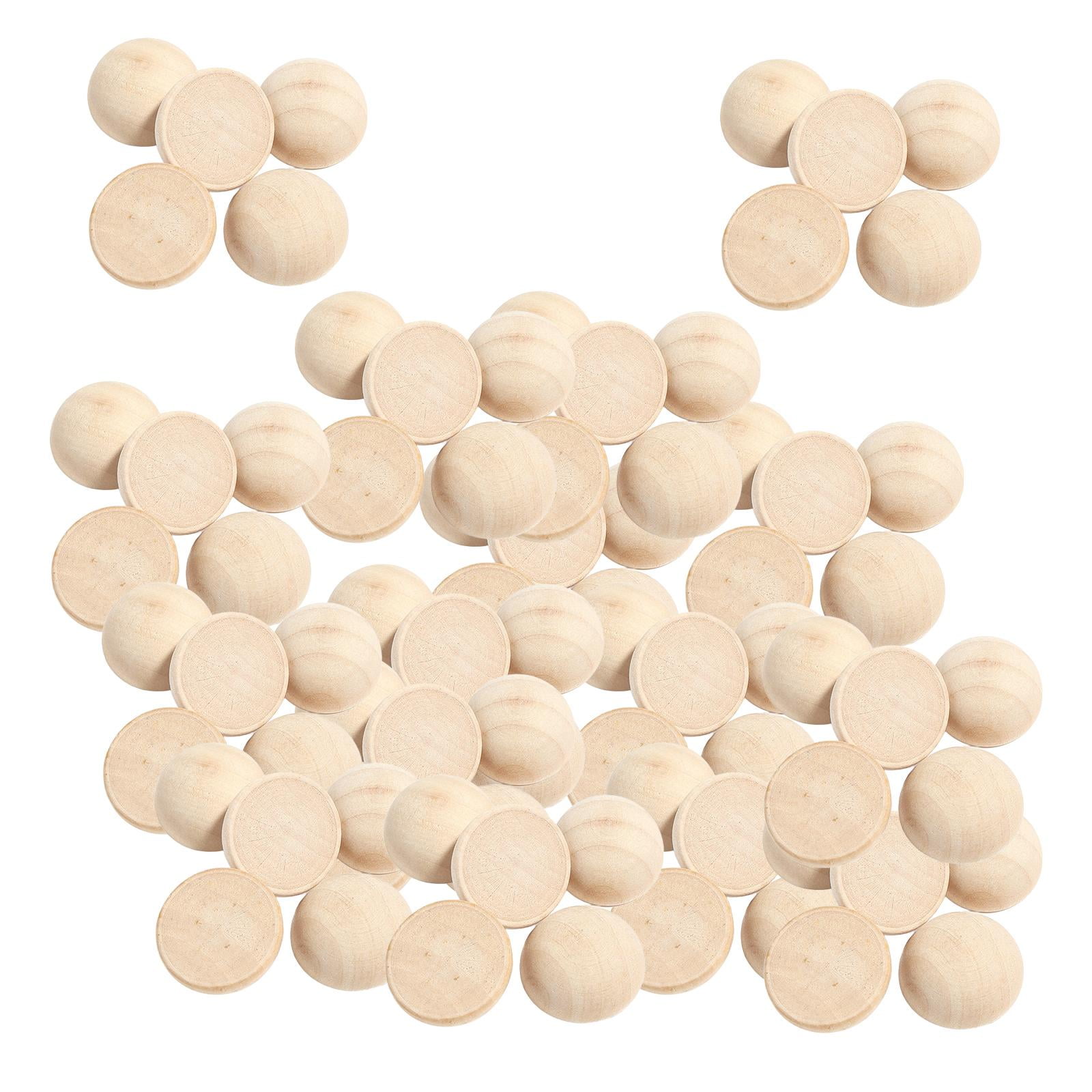 Abbraccia 100 Pieces Unfinished Half Wood Beads Wood Half Beads ...
