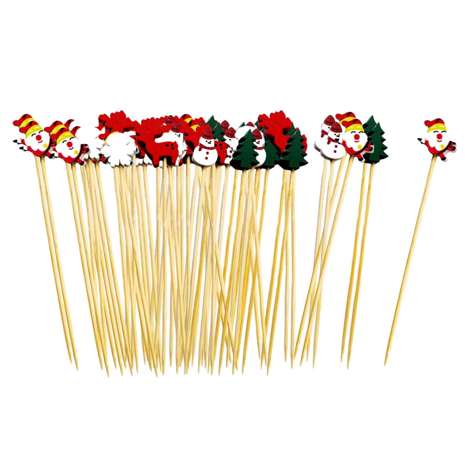 Abbraccia 100Pcs Christmas Cocktail Picks Appetizer Picks Fruit Picks ...