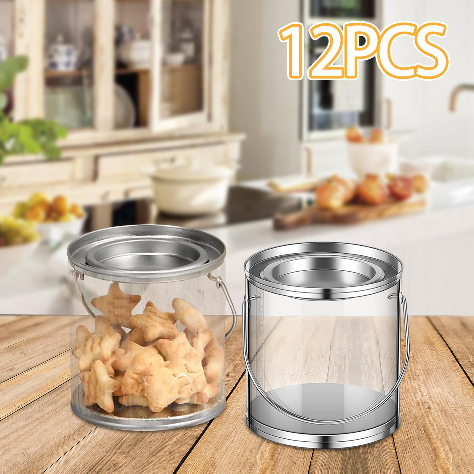 Abbraccia 12 Pieces Clear Paint Cans Small Paint Pails Multipurpose ...